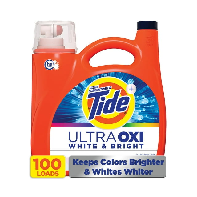 Tide Ultra OXI White and Bright Liquid Laundry Detergent, 100 loads ...