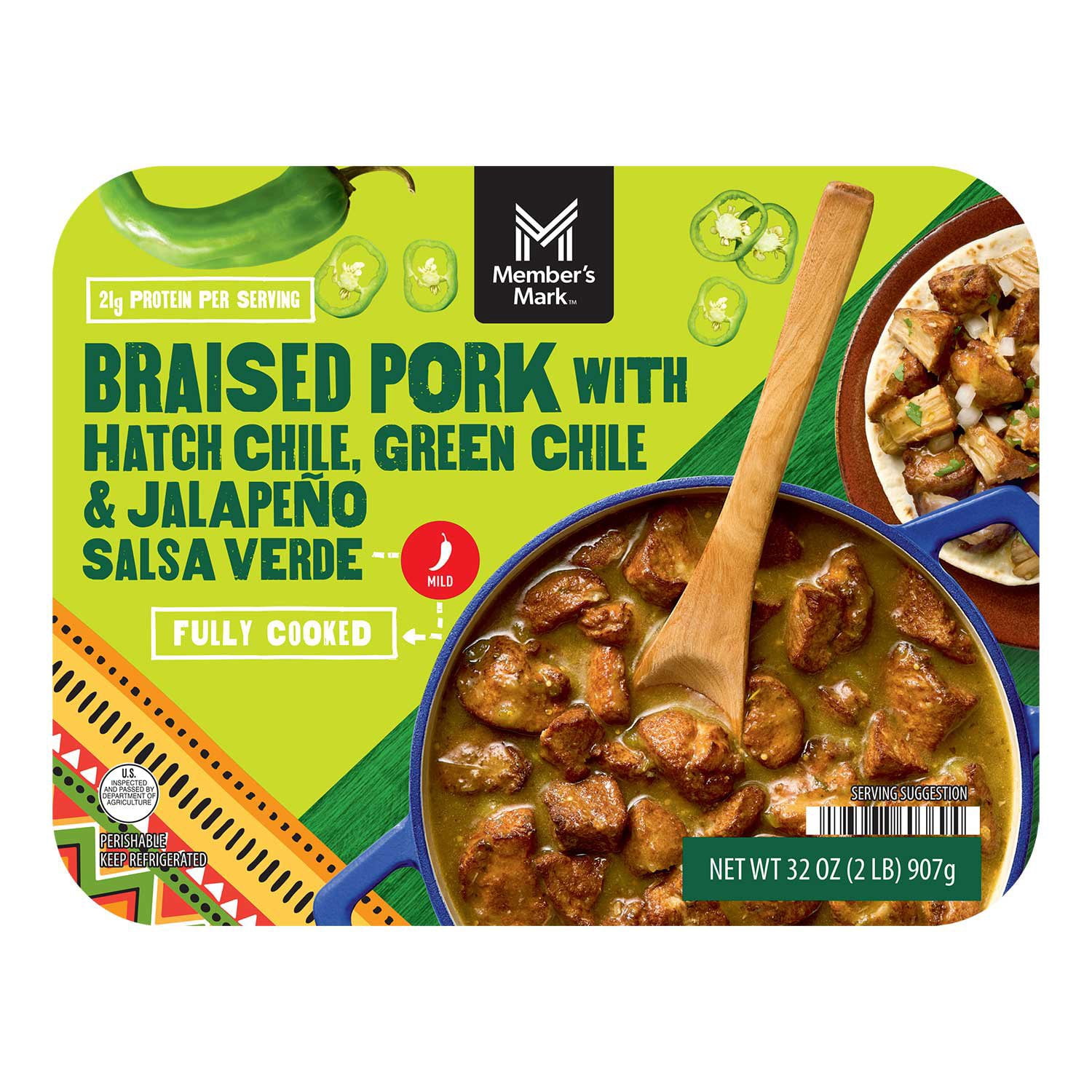 Member's Mark Braised Pork With Hatch Chile, Green Chile & Jalapeno ...