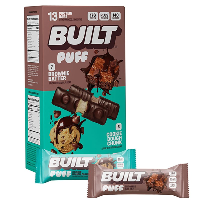 Built Bar Puff & Chunk Protein Bars, Variety Pack, 13 count