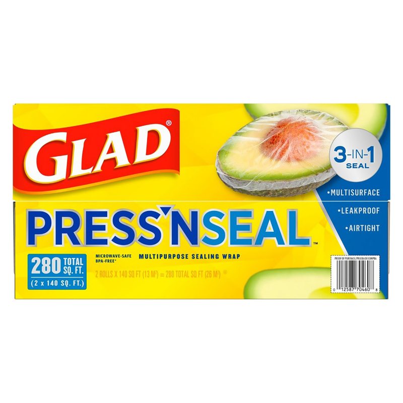 Glad Press N Seal 3-in-1 Plastic Wrap 140 Square Feet (2-pk)