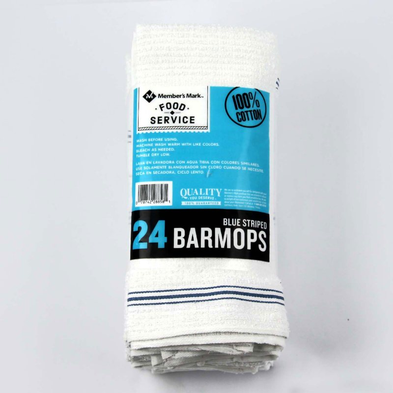 Member's Mark Cotton Blue Striped Bar Mops 24 ct