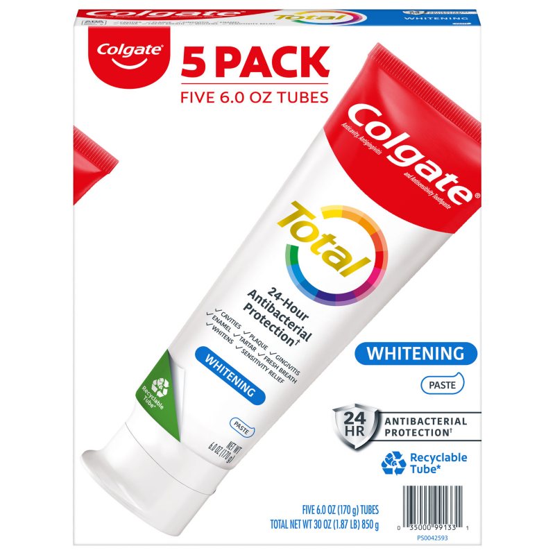 Colgate Total Whitening Toothpaste 6 oz (5-pk)