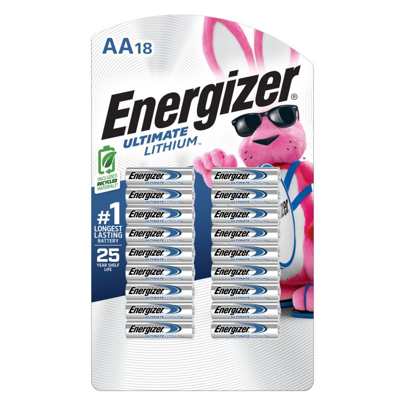 Energizer AA Ultimate Lithium Batteries, 18 pack