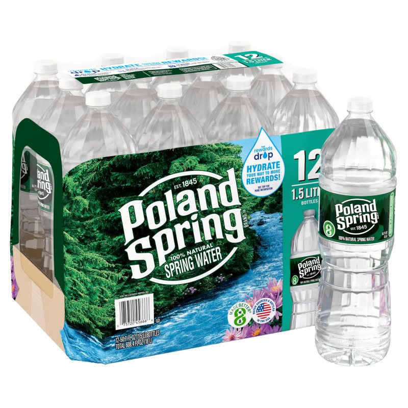 Poland Spring 100% Natural Spring Water 51 fl oz (12-pk)
