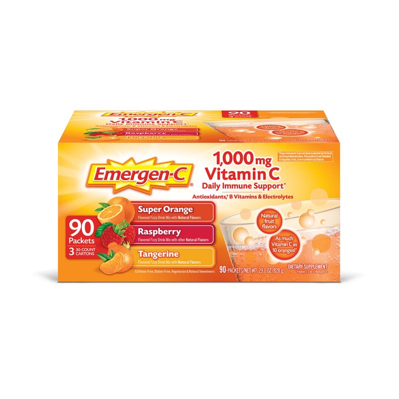 Emergen-C 1000mg Vitamin C Supplement Drink Mix Variety Pack 9