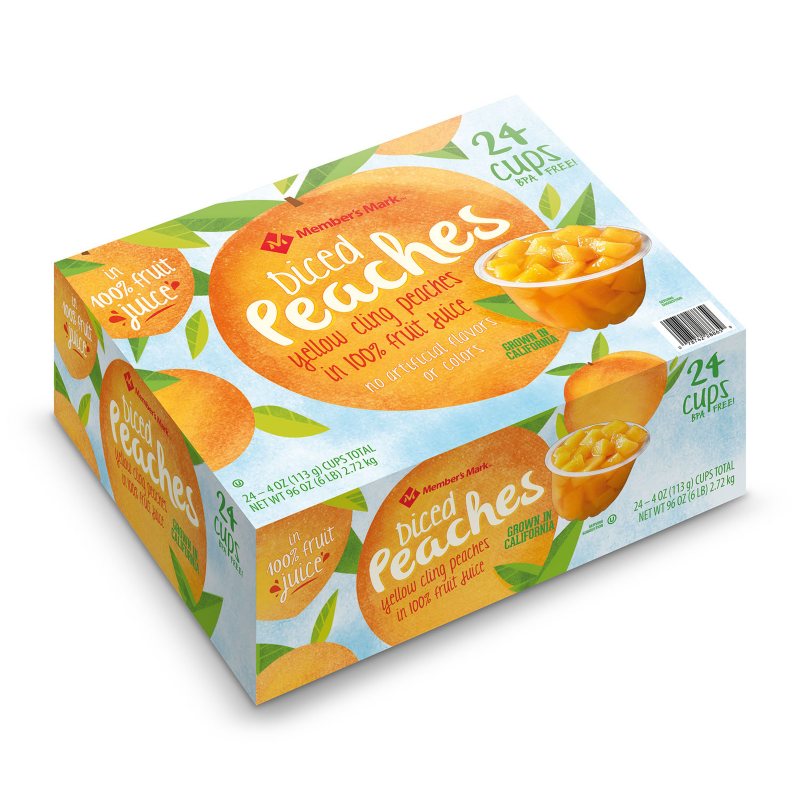 Member's Mark Diced Peaches Cups 4 oz (24-pk)