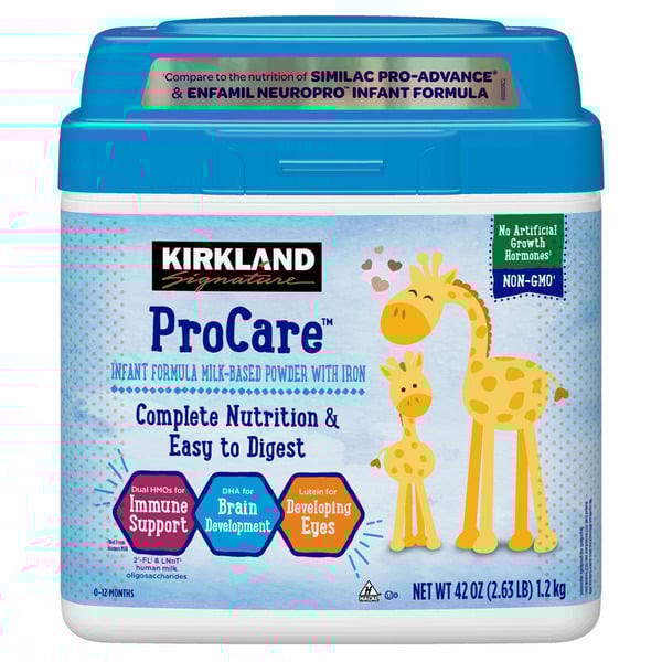Kirkland Signature Procare Infant Formula Dual HMO, Non-GMO, 420 oz