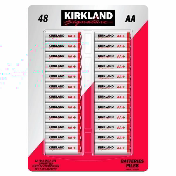 Kirkland Signature Alkaline AA Batteries, 48 count