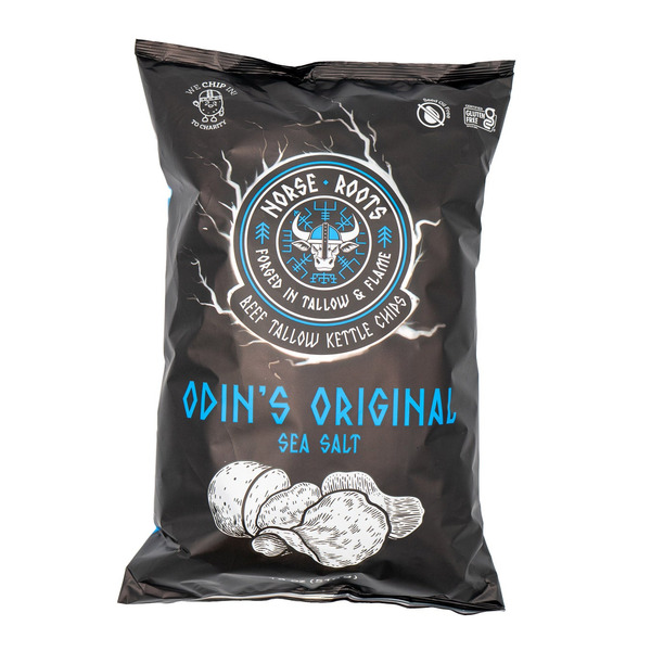Norse Roots Beef Tallow Sea Salt Potato Chips, Kettle Cooked, 18 oz