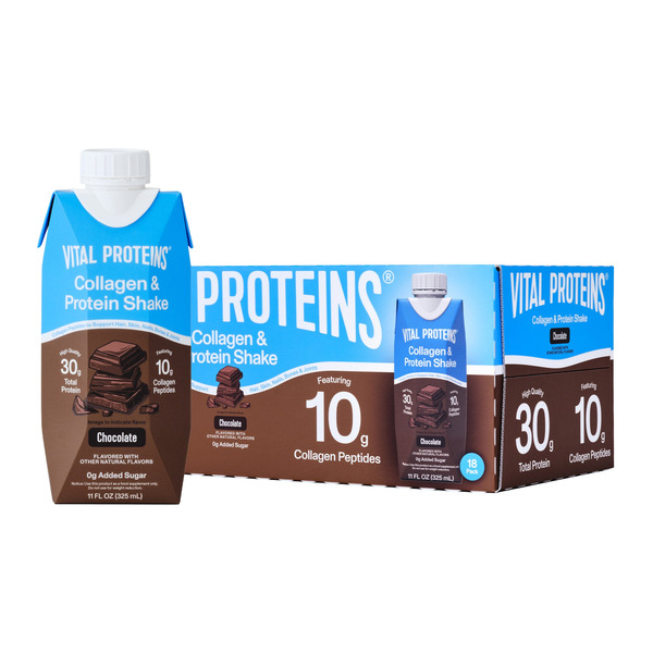 Vital Proteins 10g Collagen and 30g Total Protein Shake, 11 fl oz, 18 pack