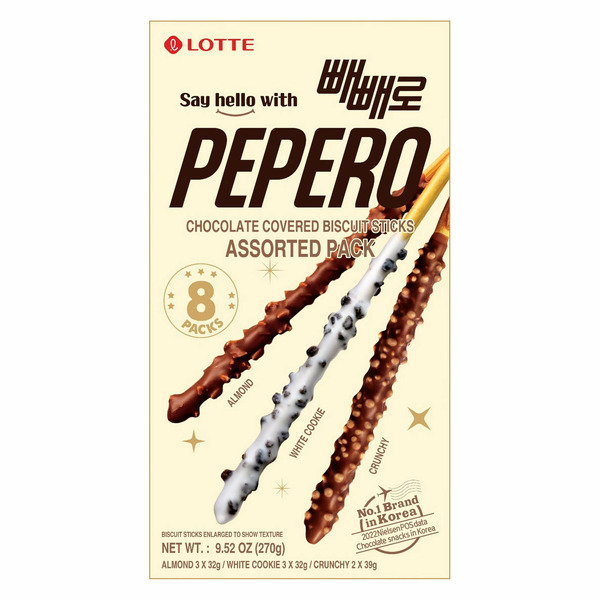 Pepero Variety Pack Biscuit Sticks, 9.52 oz, 8 count